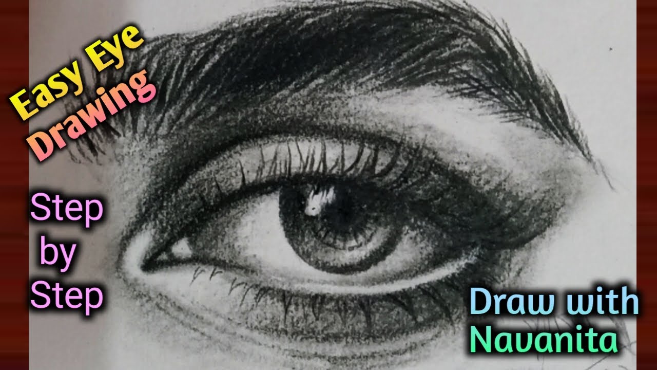 Eye drawing easy step by step / Pencil shading eye drawing - YouTube
