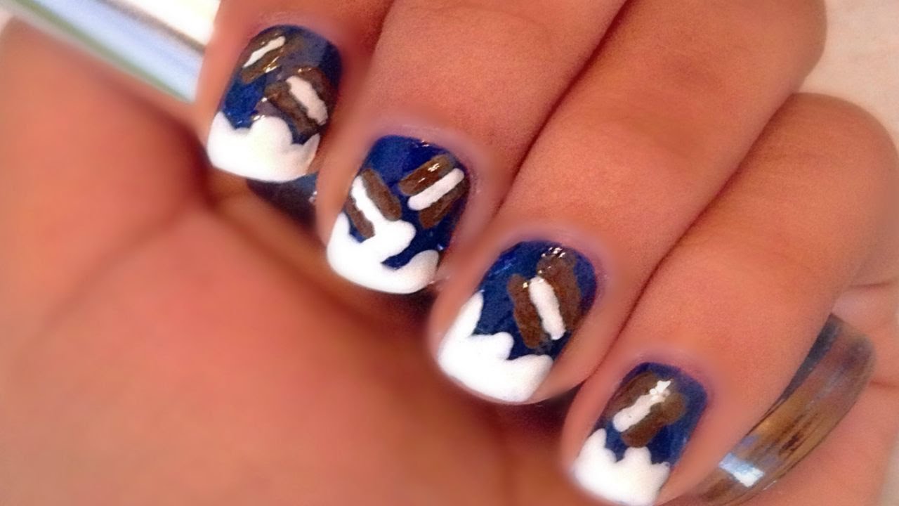 Oreo Cookie Nail Art - YouTube