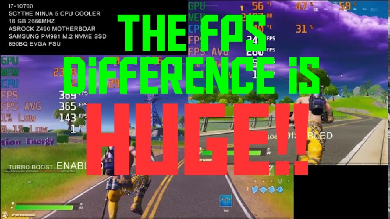 Enabled vs Disabled Intel Turbo Boost, I7 10700, RTX 2070 Super Average ...