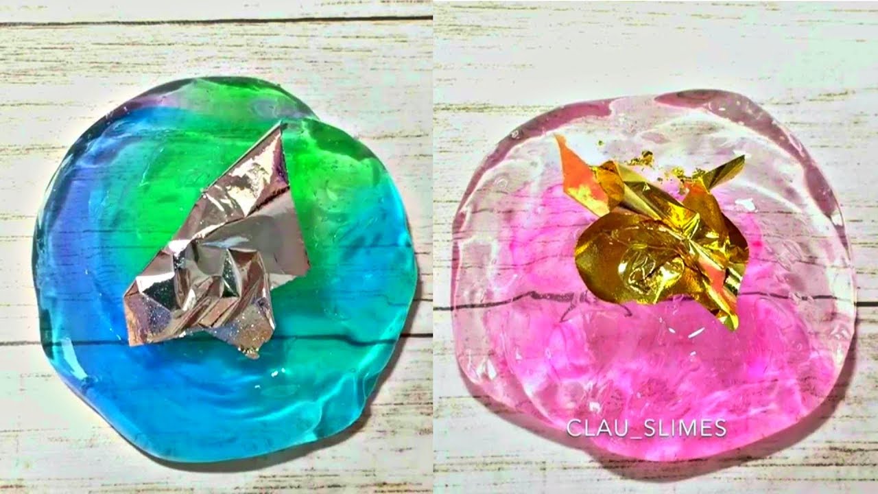 Gold Leaf Slime -Satisfying Slime ASMR ! - YouTube