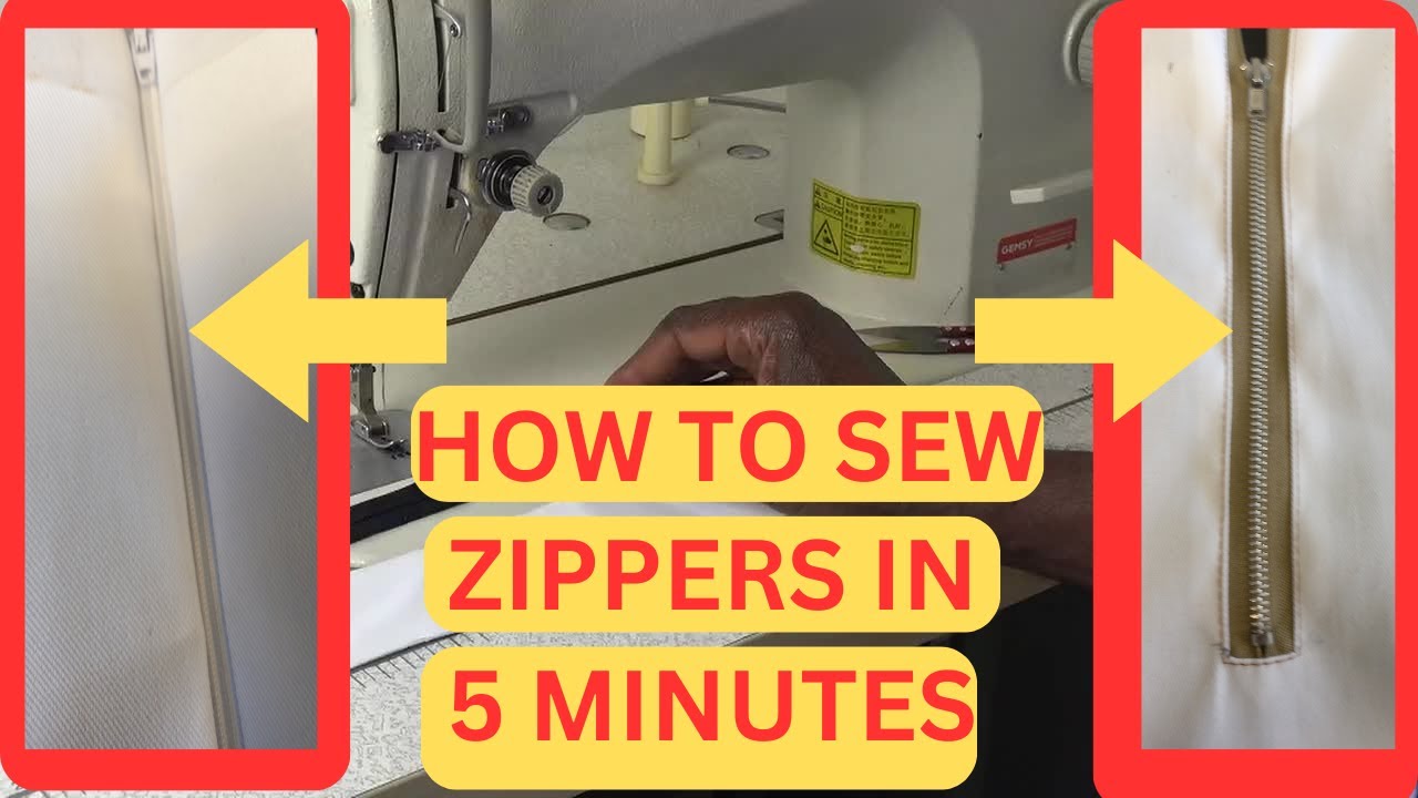 How to Sew Zippers in 5 minutes or less. No stress at all. - YouTube
