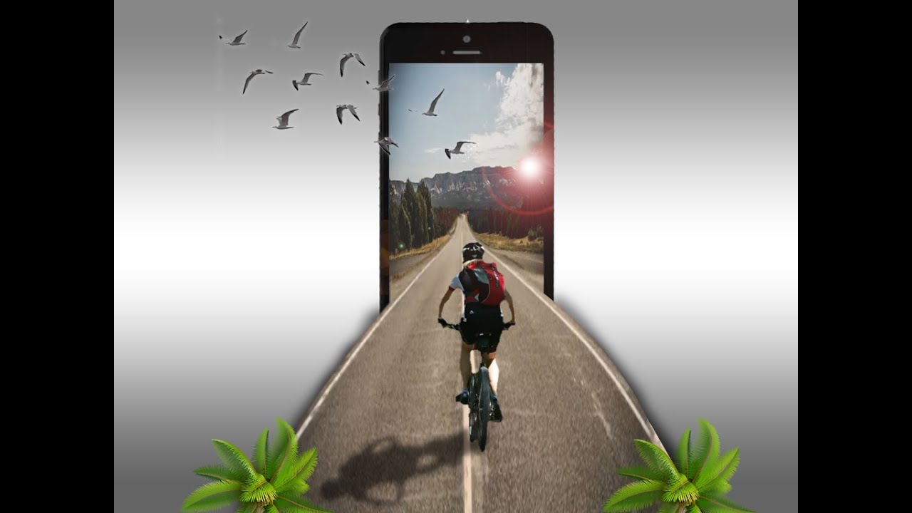 3d mobile pop out effect photoshop tutorial - YouTube