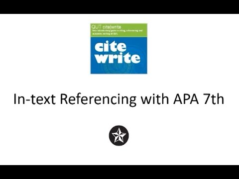 In-text referencing with APA 7th - YouTube