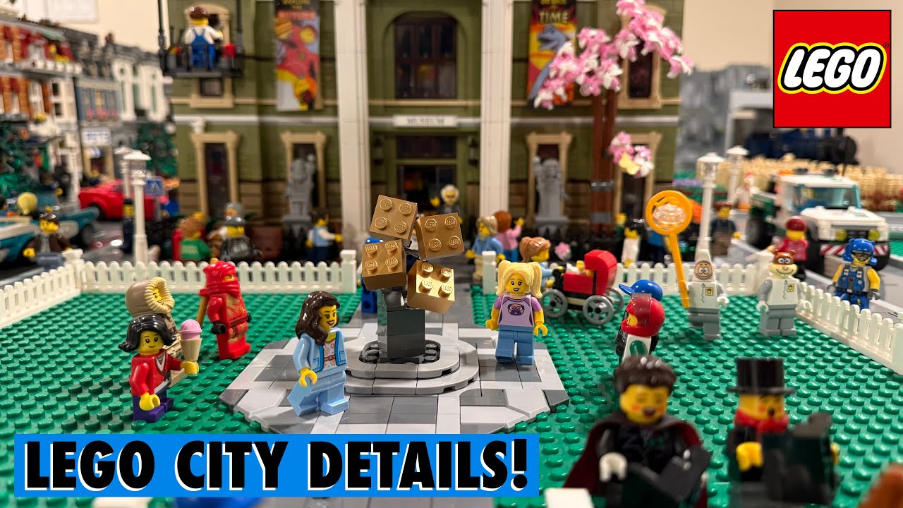 Adding Details And Minifigures To The LEGO City! + Trains Running - YouTube
