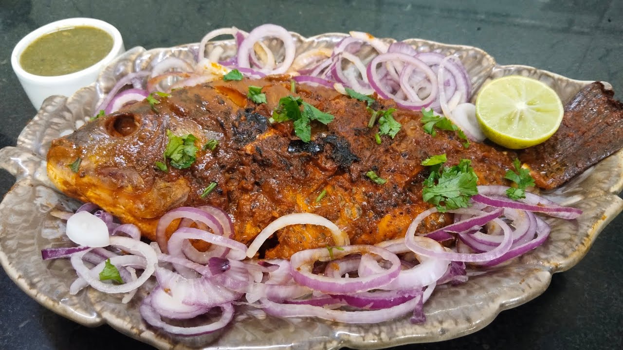 Fish grilled Masala recipe/Full Fish masala recipe/Full grilled fish ...
