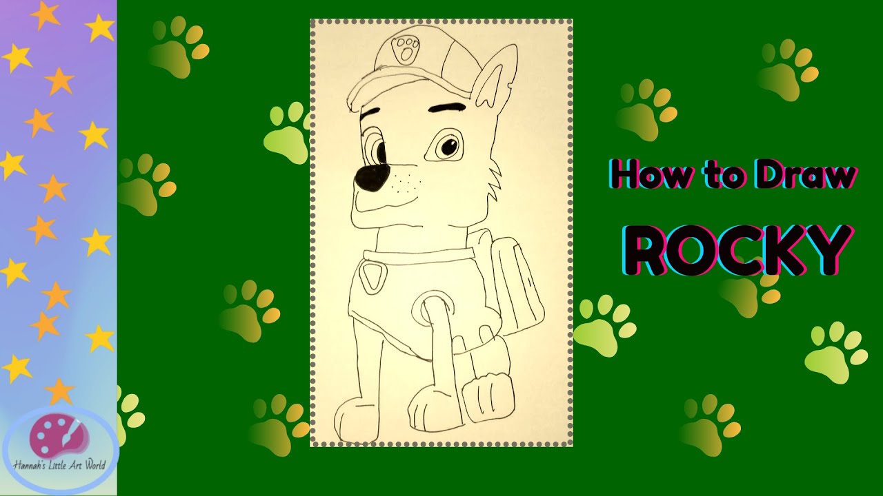 How to draw Rocky from PAW Patrol [For Kids] #howtodraw #artbykids ...