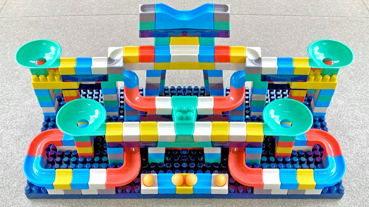 relaxing satisfying with unboxing marble run building blocks ️ how to ...