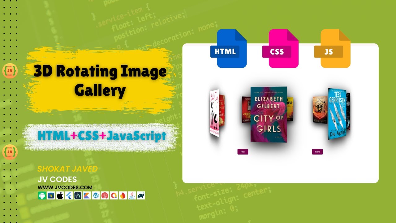How To Design 3d Rotating Gallery Html Css Js Coding Html Js 8931