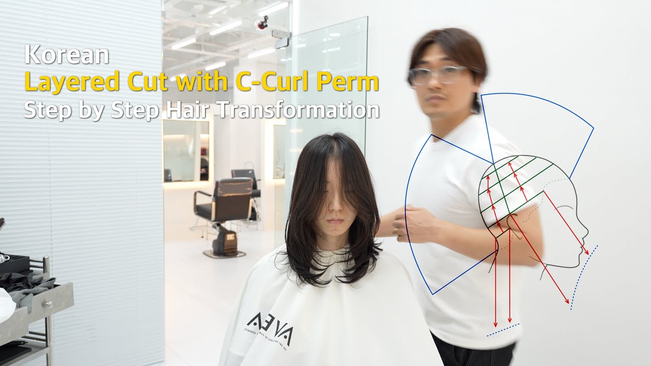 How to Get a Korean Layered C-Curl Perm | Step-by-Step Hair ...