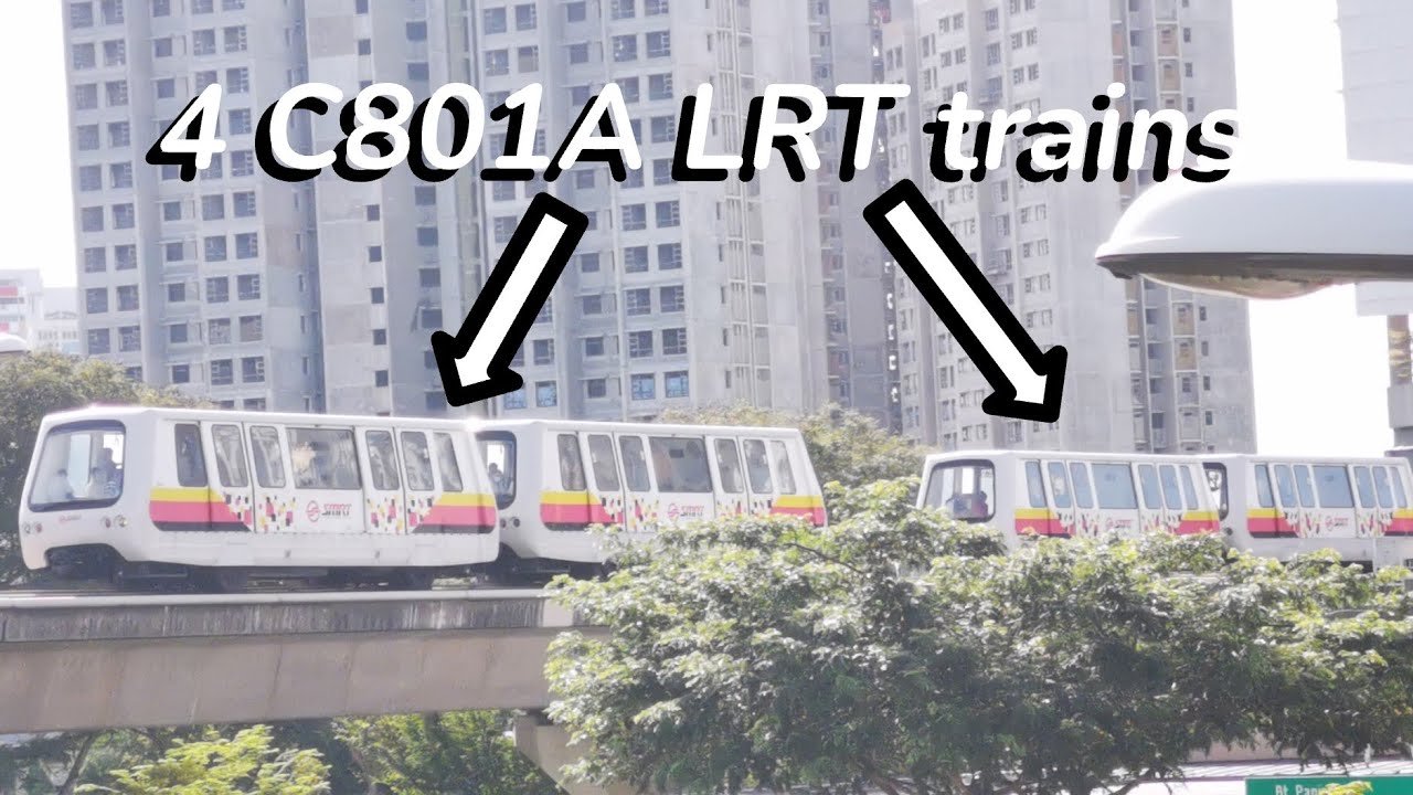 SMRT 4 Bombardier Innovia APM 100 C801A Trains - YouTube