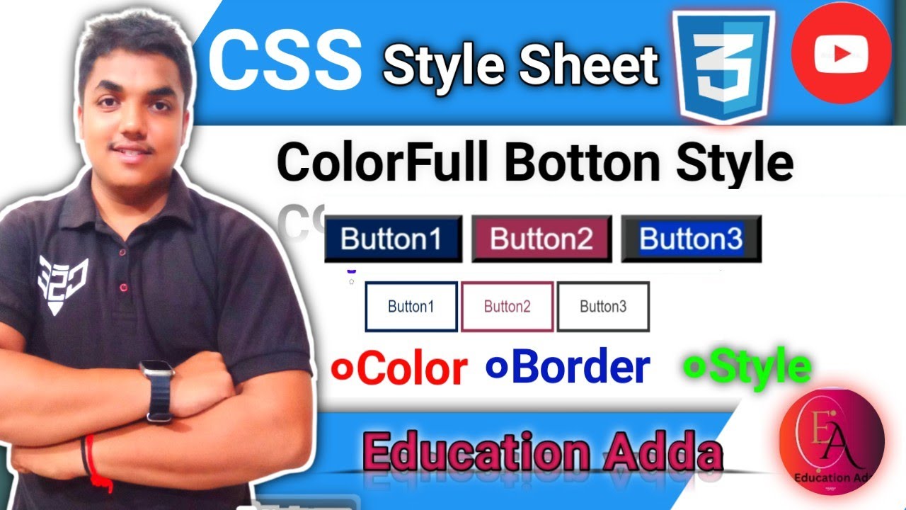 How to give a colorful Button, Style Button, Border and Shadow Button ...