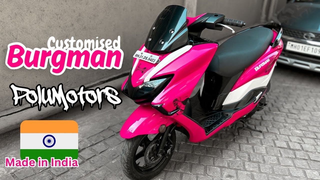 Most unique paintjob on burgman | Hot pink 🎀 | Cinematics | #polumotors ...