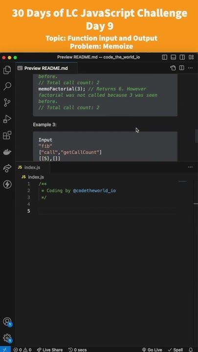 30 Days Of Leetcode Javascript Challenge Day 9 Memoize Youtube