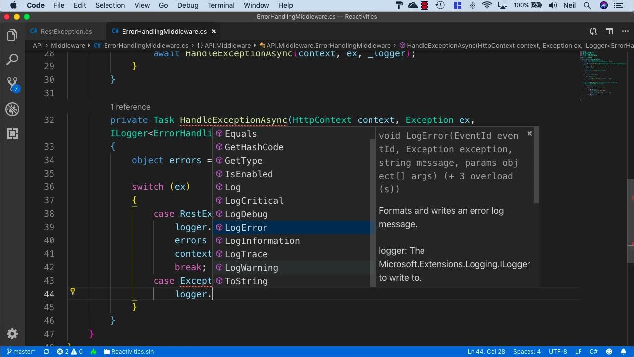 8 Adding Error handling middleware - YouTube