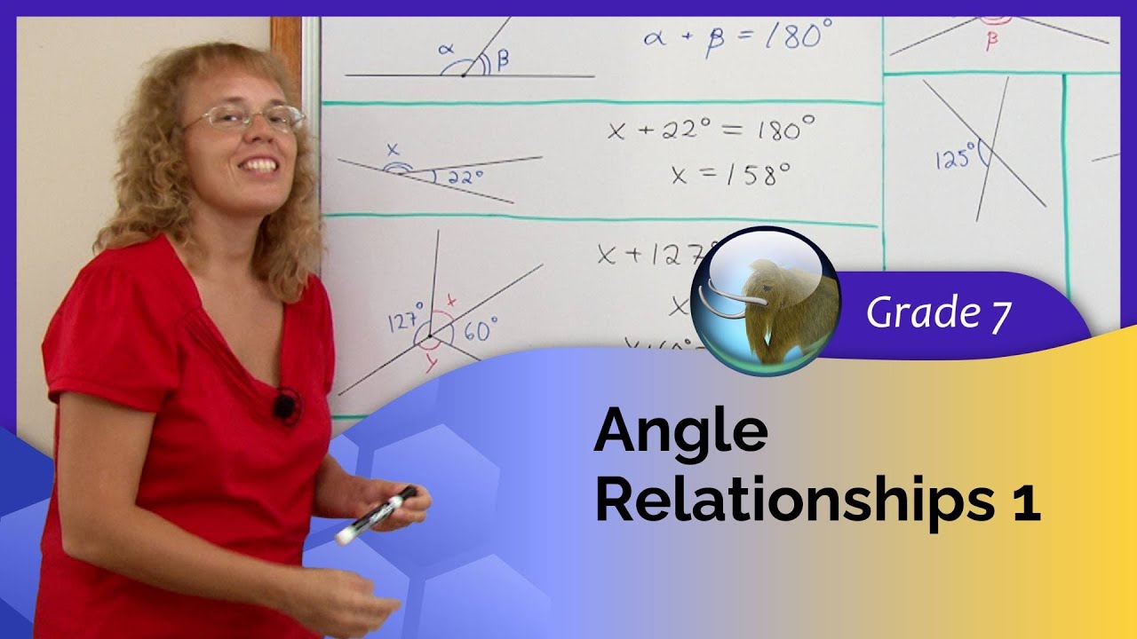 Angle relationships: supplementary angles (7th grade math) - YouTube