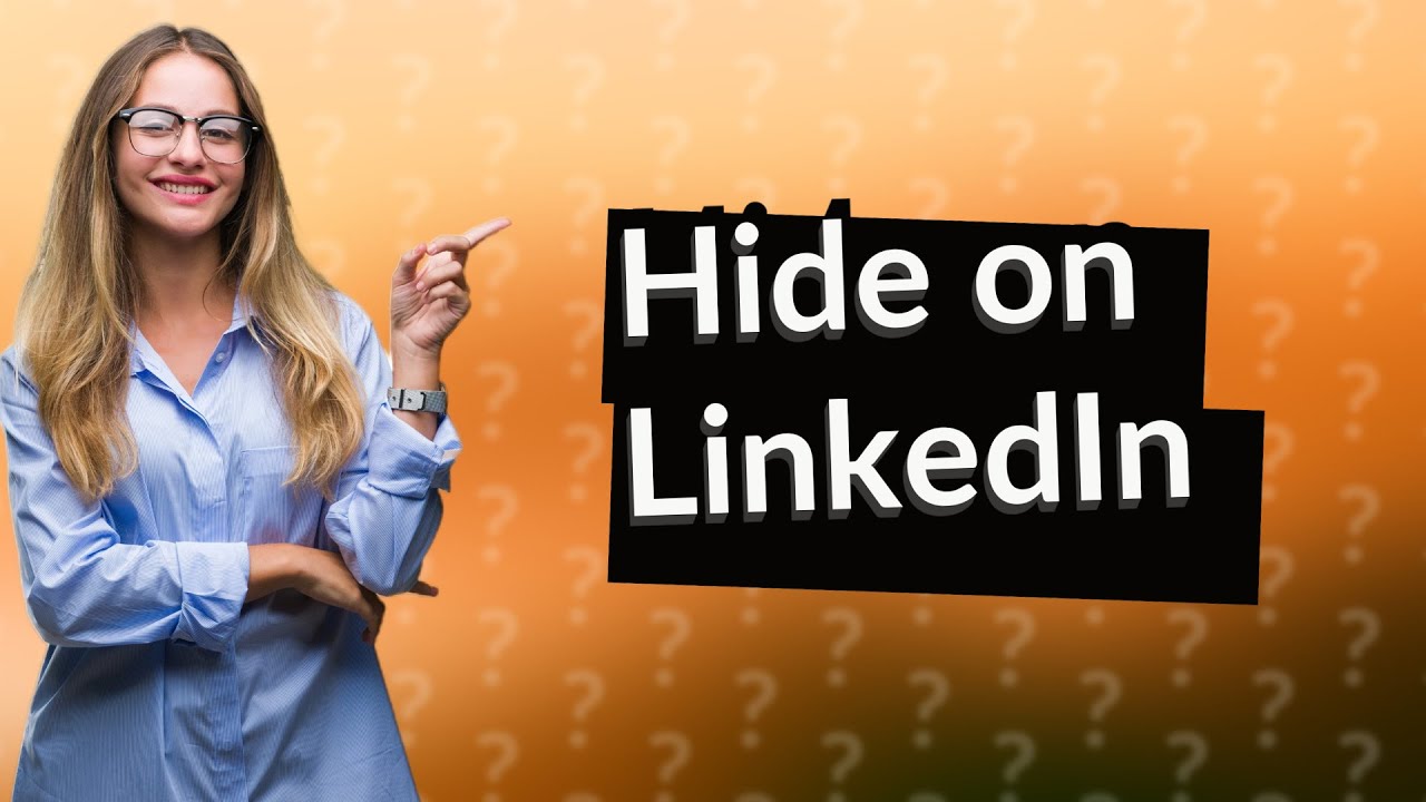 How do I hide myself from being seen on LinkedIn? - YouTube