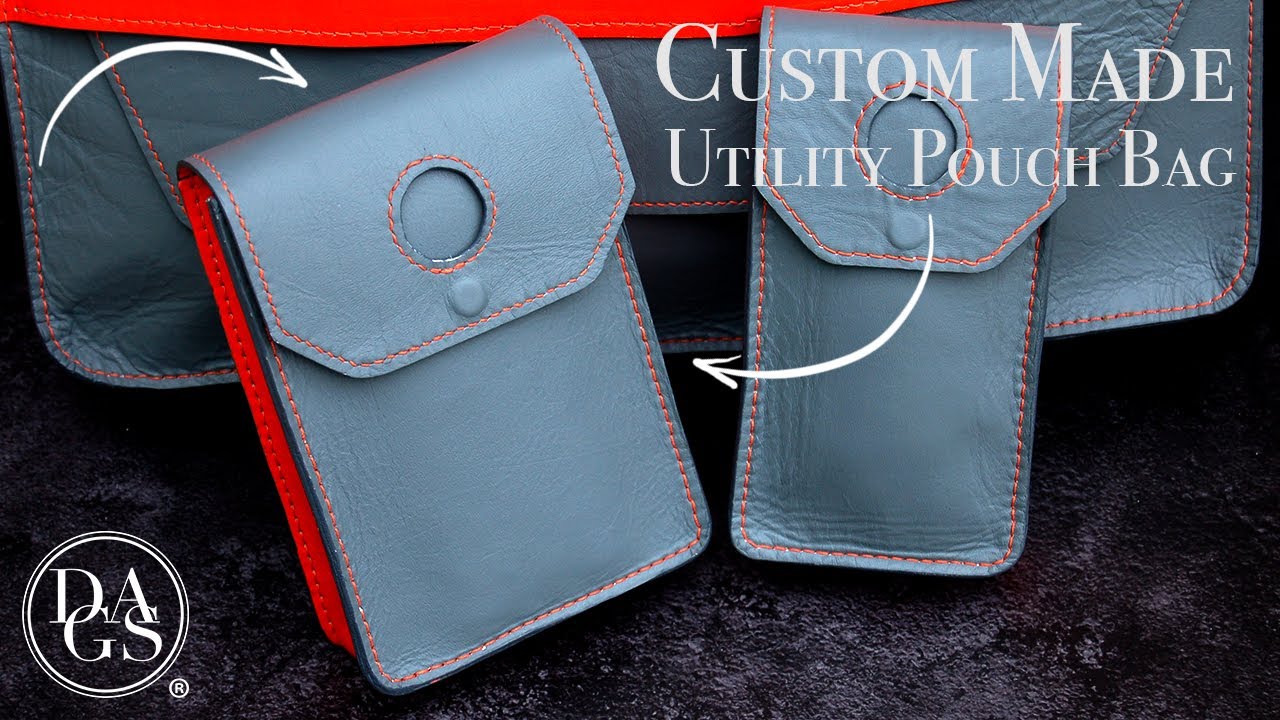Making a Leather Utility Pouch Bag by Hand | DIY Leather Project - YouTube