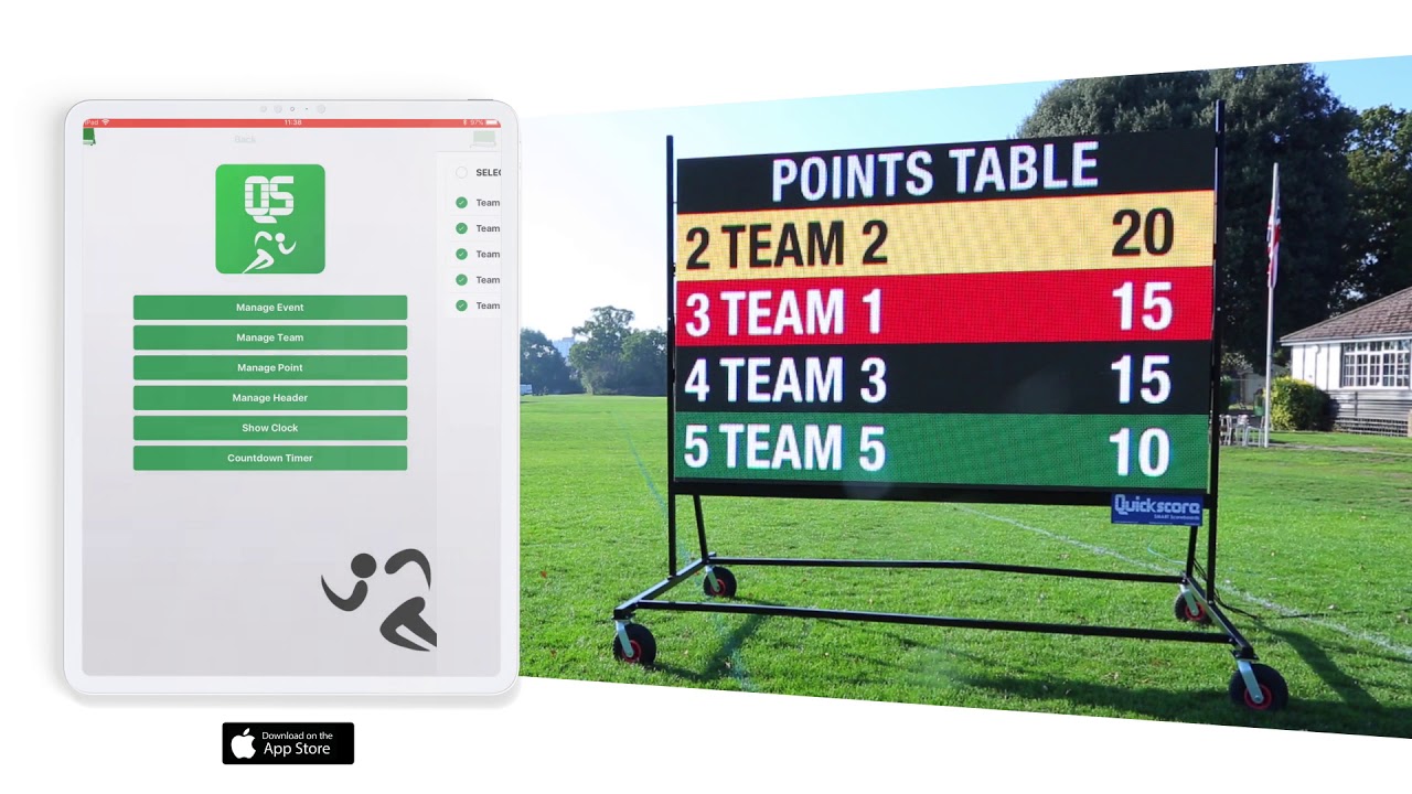 Quickscore SMART Scoreboards - QS Athletics App Promo Video - YouTube