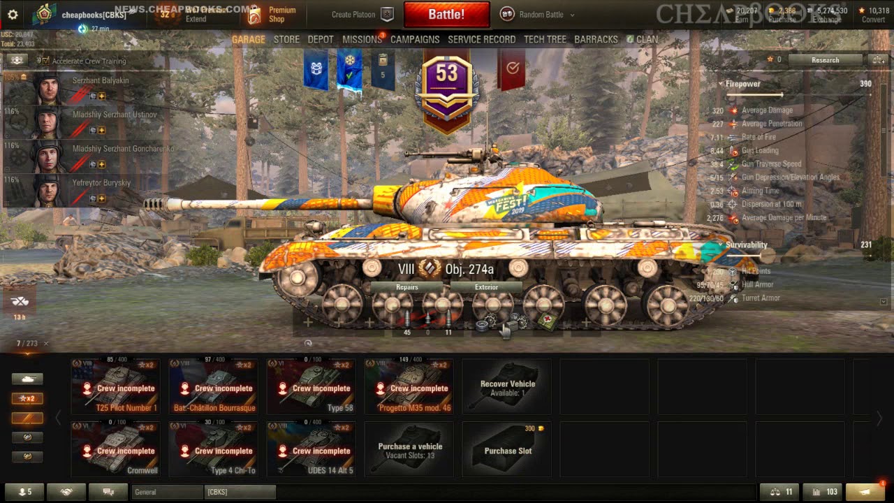 WOT Obj 274a - Equipping - YouTube