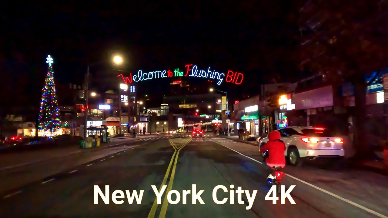 Flushing Queens Night Drive | New York City 4K - YouTube