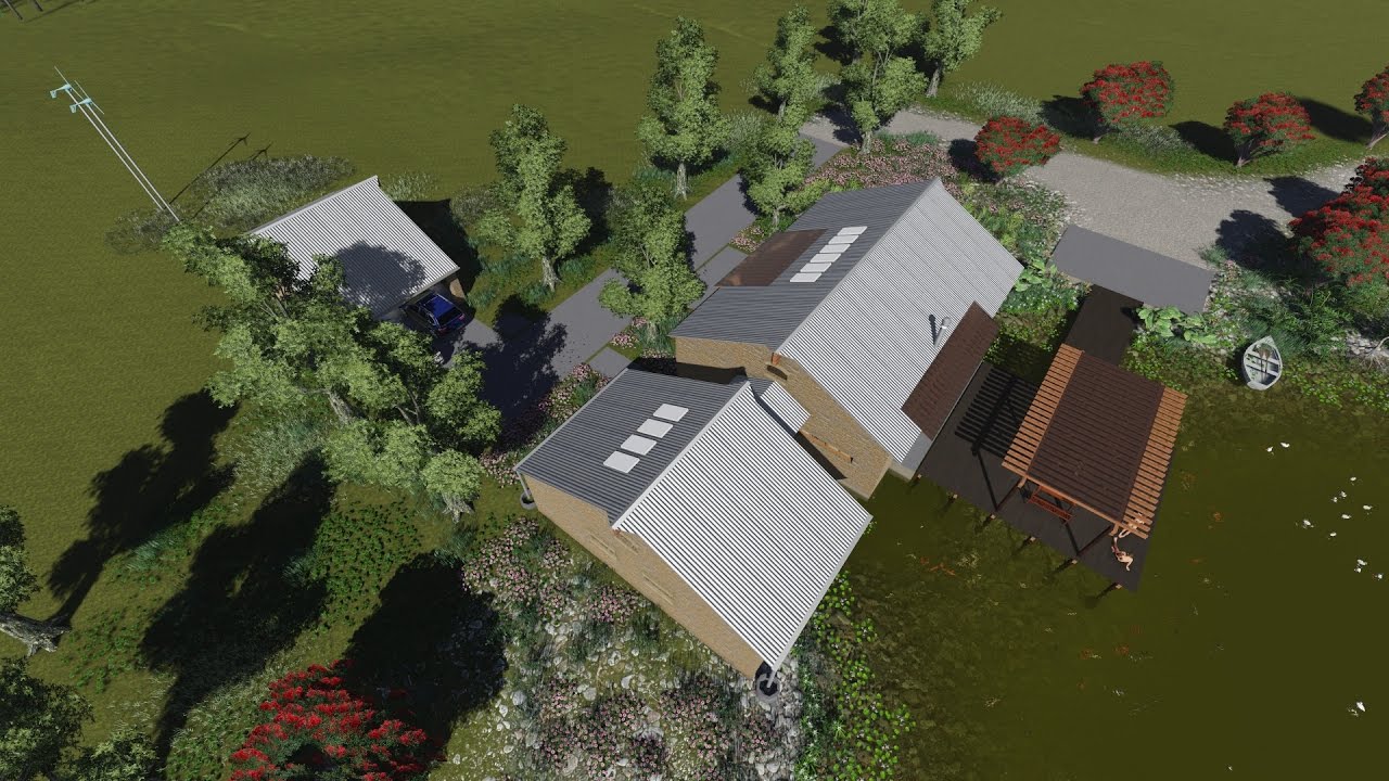 Lake House 3D Green Planet Architects Lumion + Revit + Adobe - YouTube