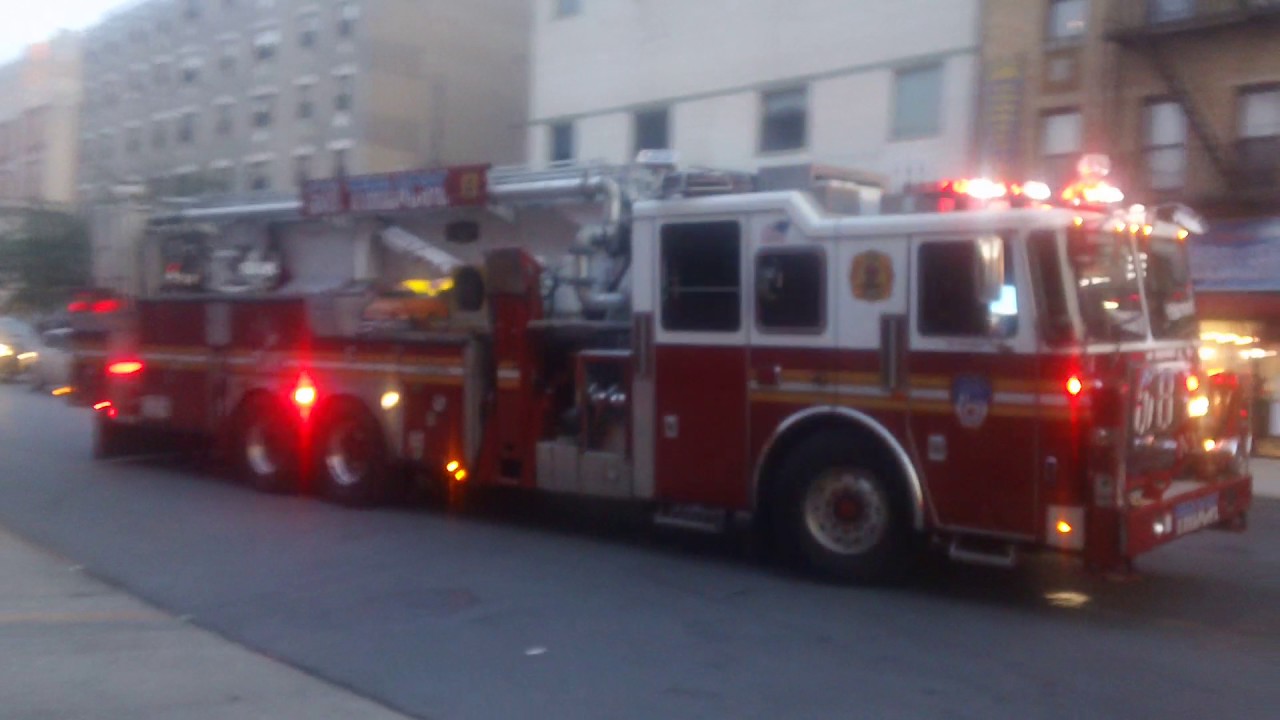 FDNY Tower Ladder 117 Going Back To Queens After Acting Tower Ladder 58 ...
