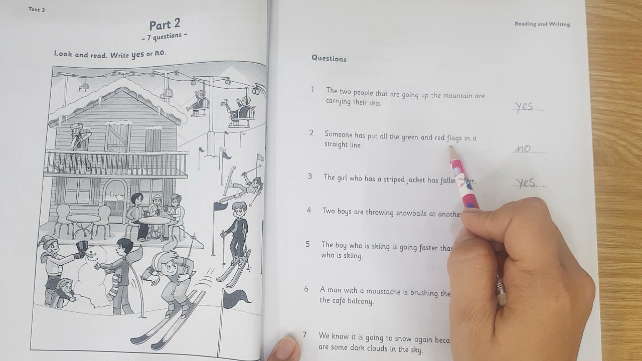 FLYERS 9 - TEST 3 - READING&WRITING - PART 1,2,3,4 - YouTube