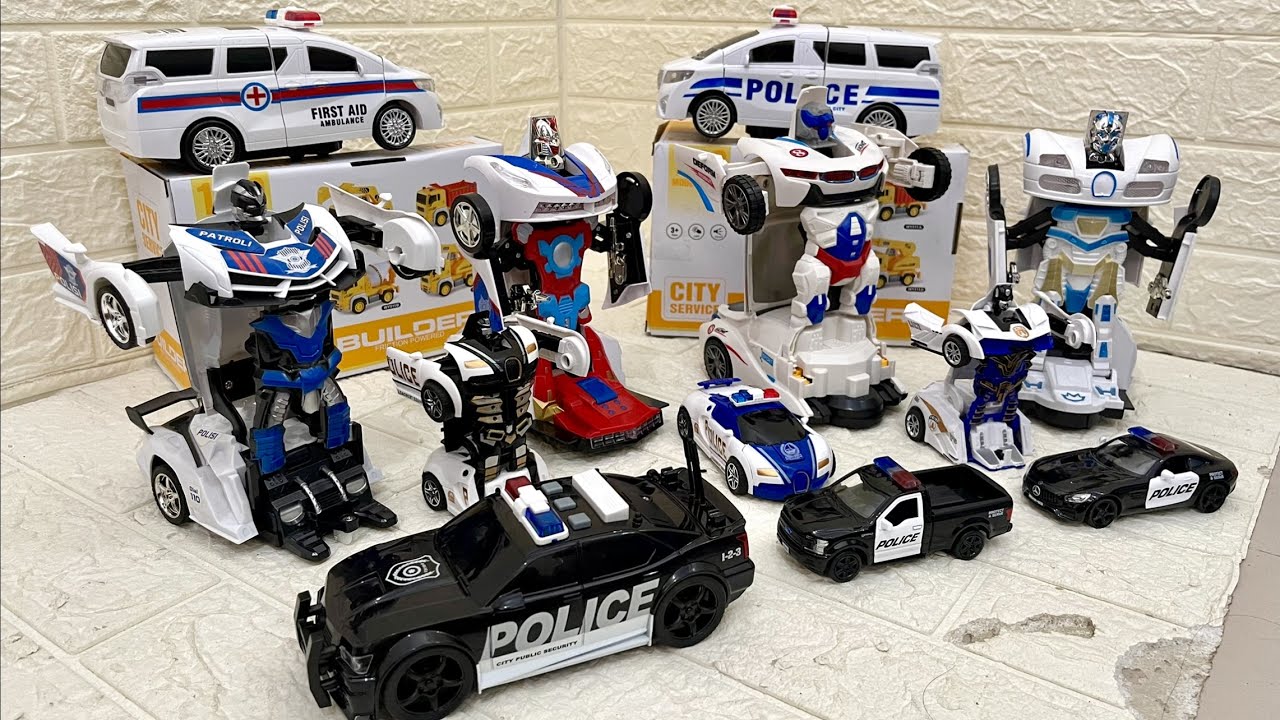 Police Car Transform, Collection Police Car Toys, Robot Mobil Polisi ...