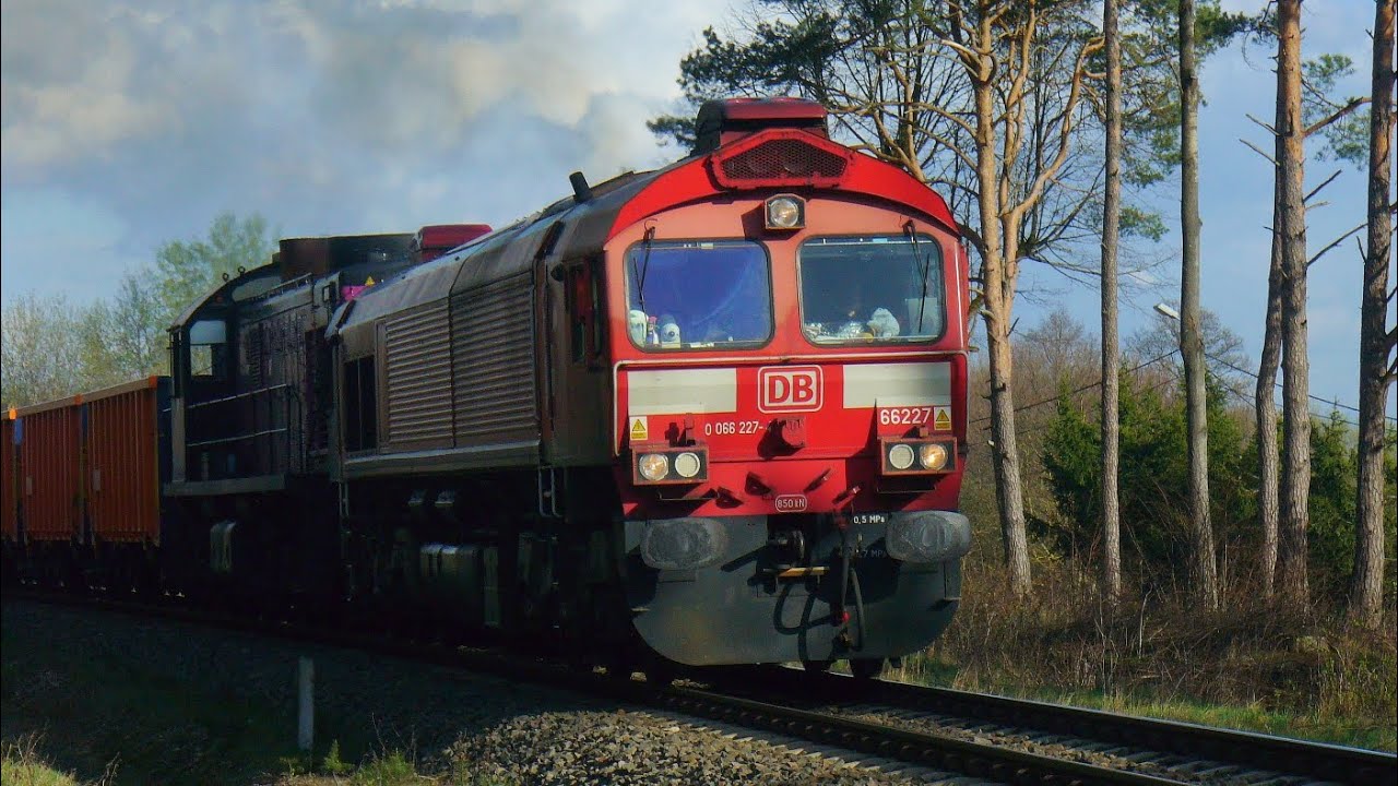 Przelot Class 66227 DB z TEM2-140 przez Pisz +RP1 - YouTube