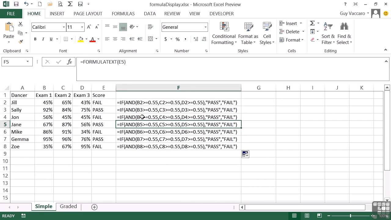 Excel 2013 Advanced Display Cell Formulas In Another Cell Chapter 17 excel-2013-advanced-display-cell-formulas-in-another-cell-chapter-17