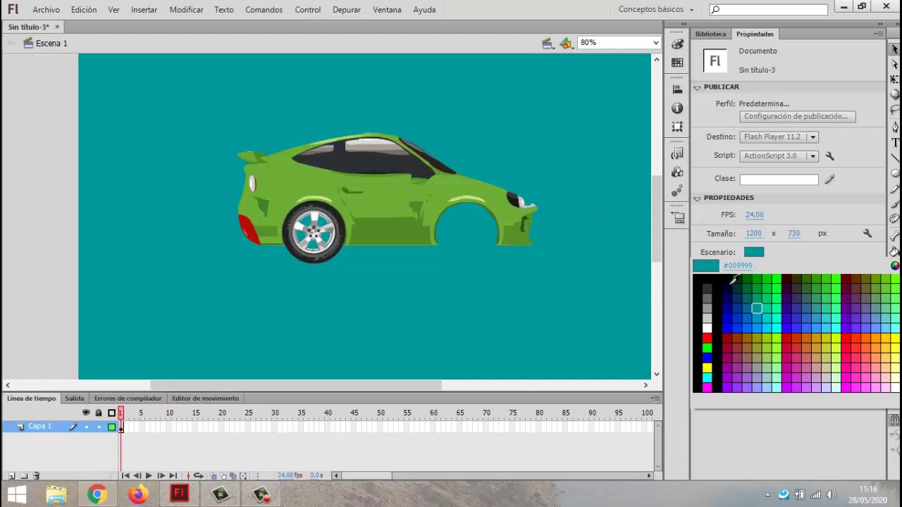 Tutorial paso a paso como animar carro - Flash Cs6 - YouTube