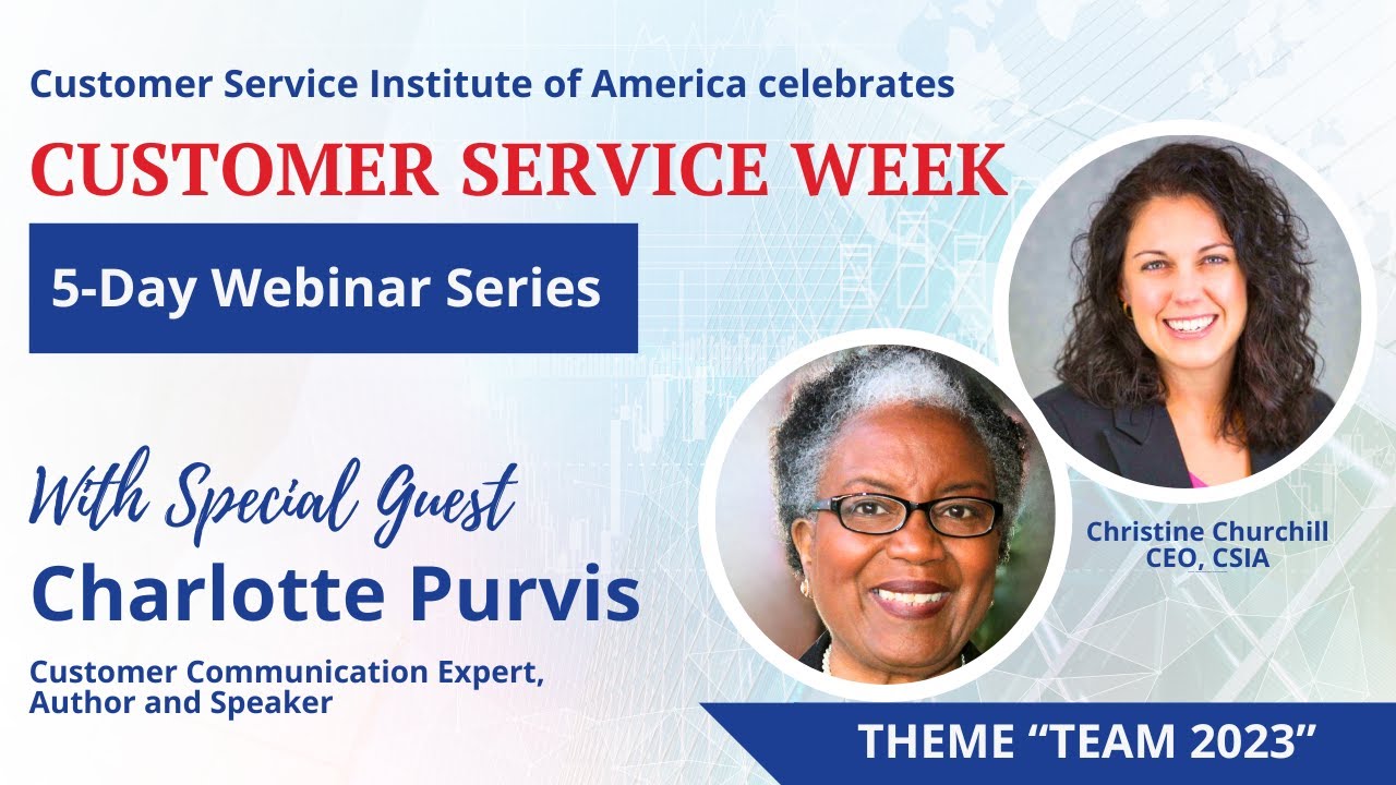 Customer Service Week 2023 - Webinar Series with Charlotte Purvis ...