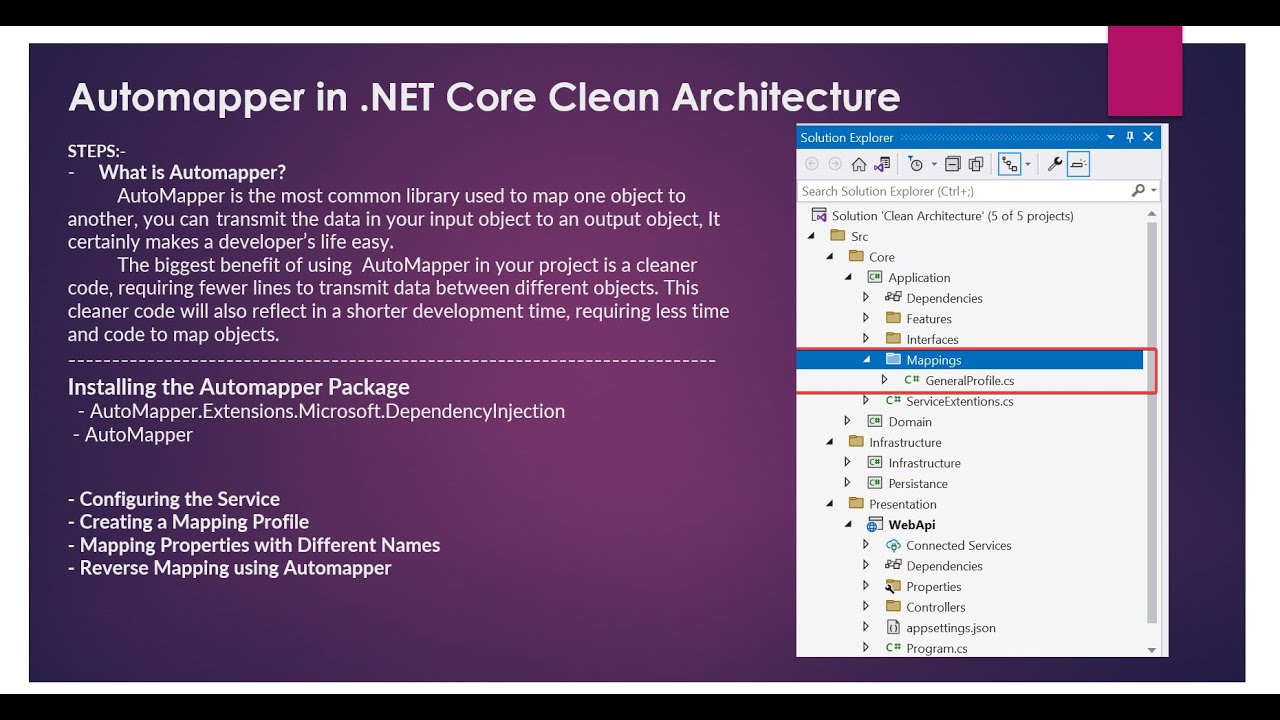 Automapper In Core Clean Architecture In Hindi Urdu Part 6 Youtube