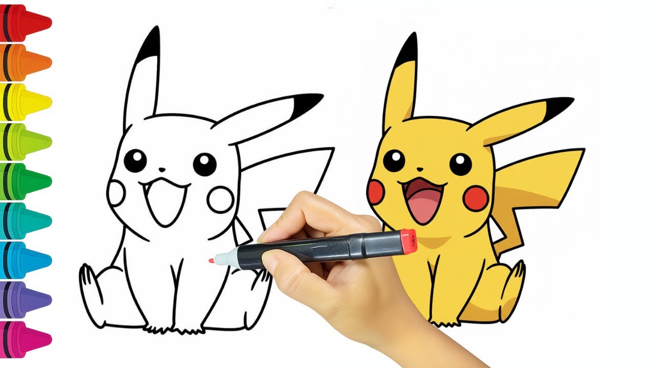 How to Draw and Color a pokemon for Kids | Easy Drawing and Coloring ...
