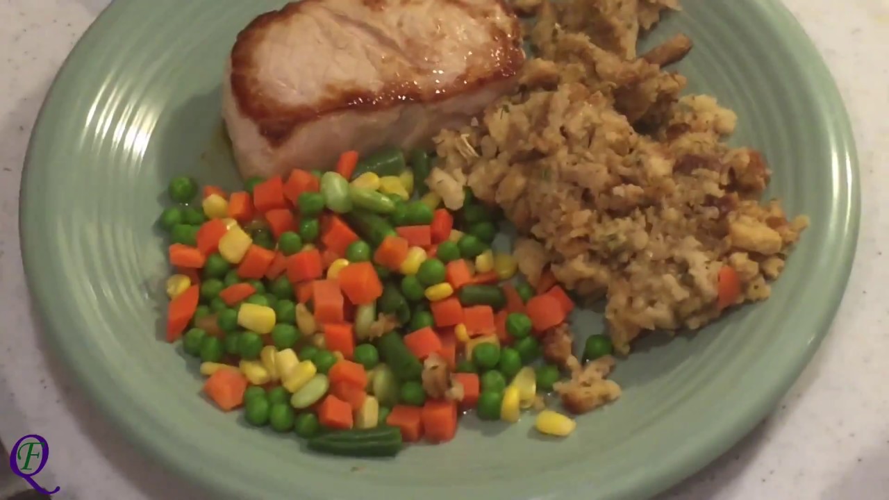 Cooking for Single People - Template DInner Pork chops - YouTube