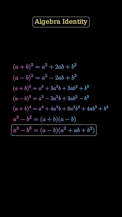 Algebra Identity #physics #maths - YouTube