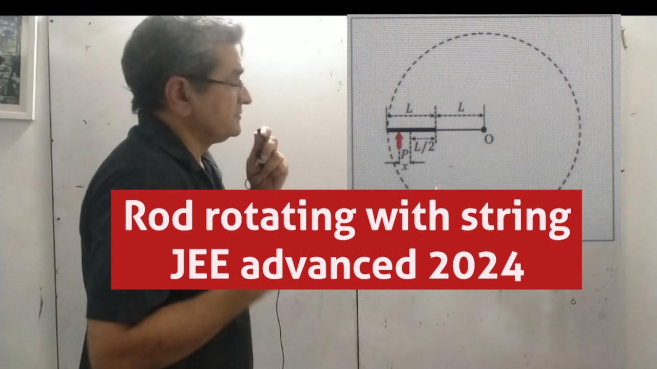 JEE advanced 2024, Rod tied with string. Rotational motion - YouTube