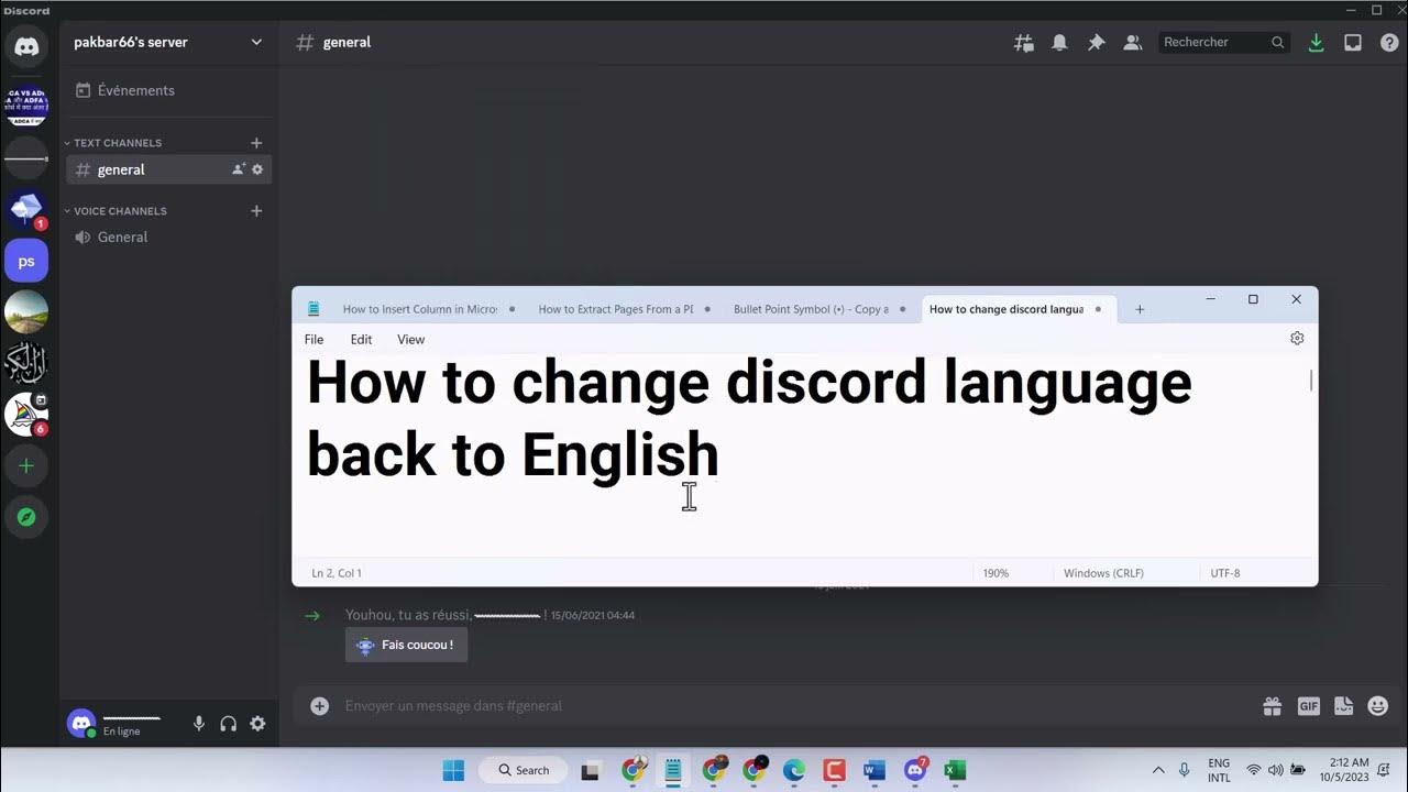 How to change discord language back to English - YouTube