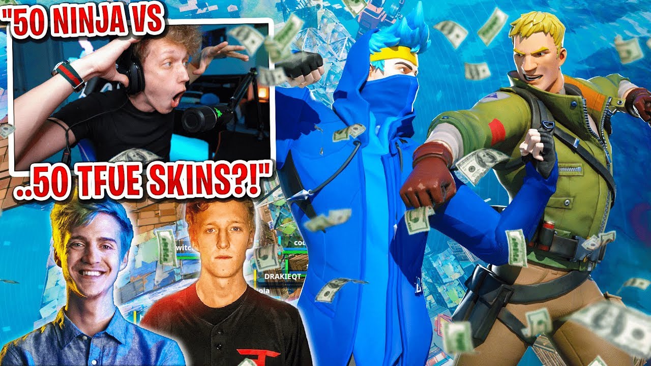 I got 50 TFUE vs 50 NINJA SKINS to scrim for $100 in Fortnite... (ninja ...