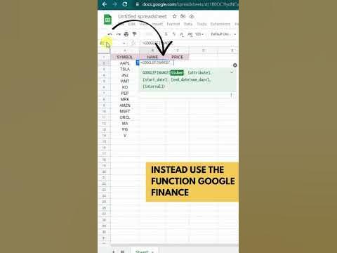LEARN HOW TO USE THE GOOGLE FINANCE FUNCTION | QUICK TIPS AND TRICKS ...