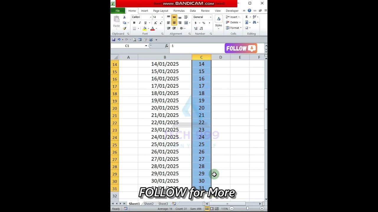 Insert a Blank Row after Every Date - YouTube