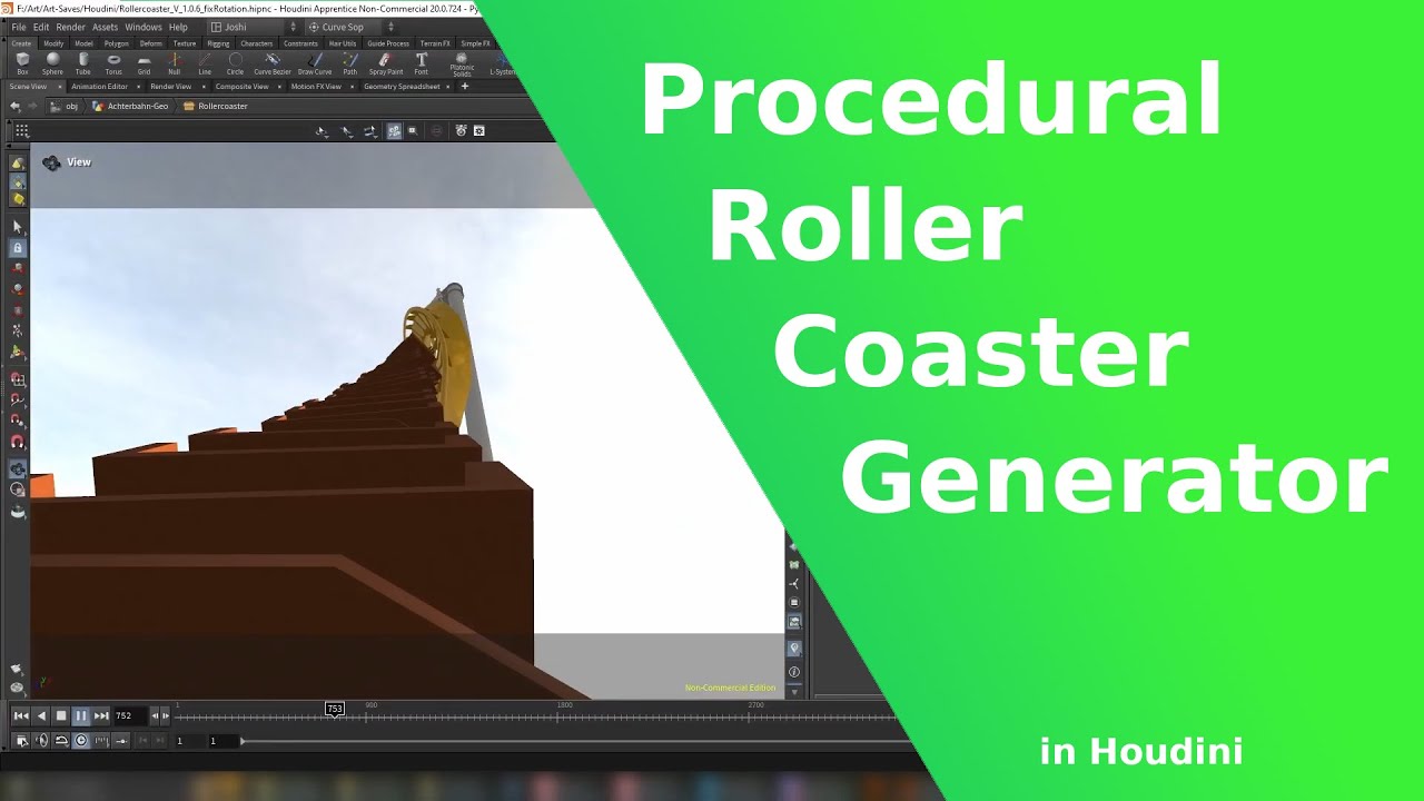 Procedural Roller Coaster Generator in Houdini - YouTube