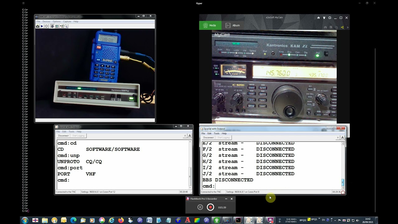 Packet radio AX25 Kantronics KAM XL / IC-820H and Kantronics KAM Plus ...
