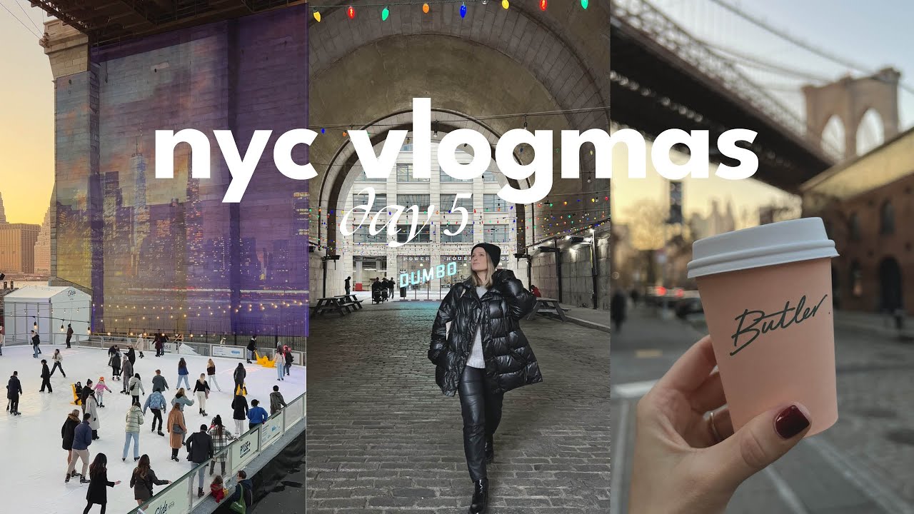 christmas in dumbo 🎄 ice skating under the brooklyn bridge, holiday ...