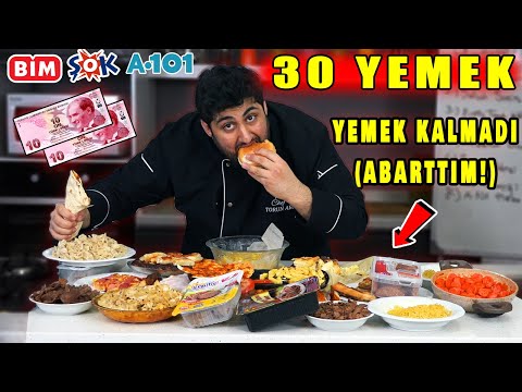 BİM , A101 ve ŞOK'DAKİ BÜTÜN YEMEKLERİ YEMEK !(DÖNER,KOKOREÇ,HAMBURGER,PİZZA)