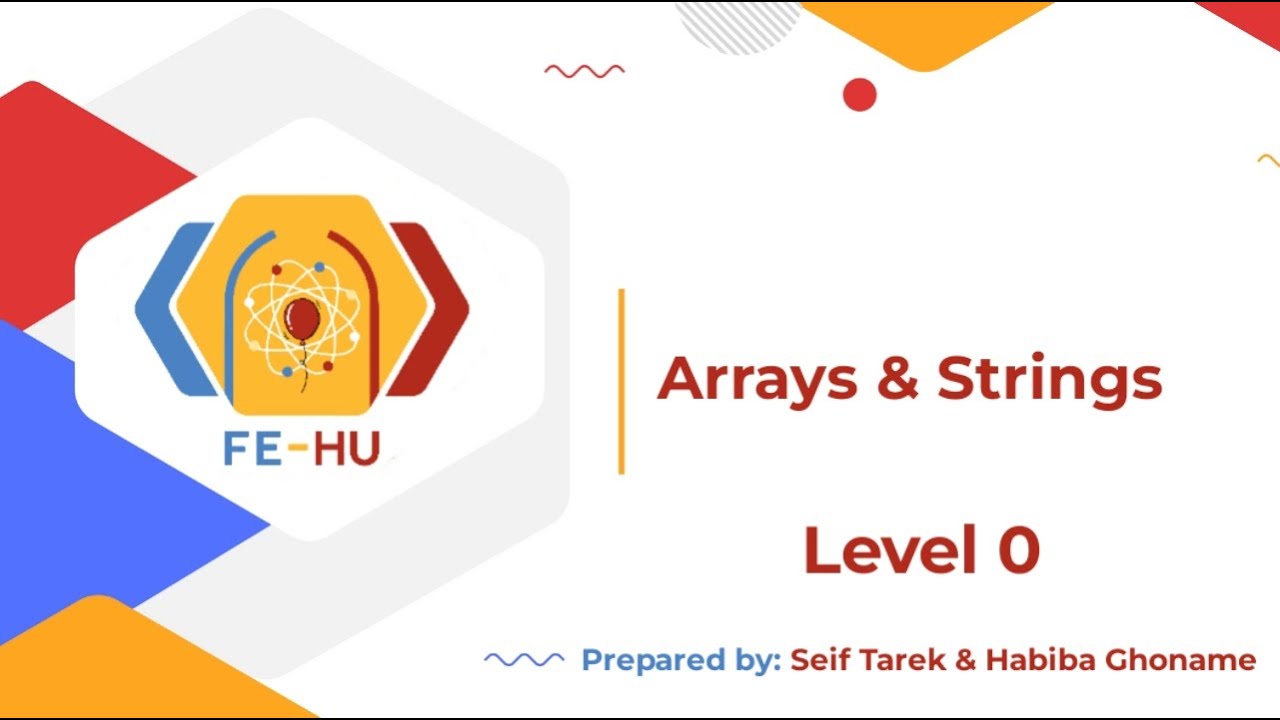 Level 0 Session 3 Arrays Andand Strings Youtube