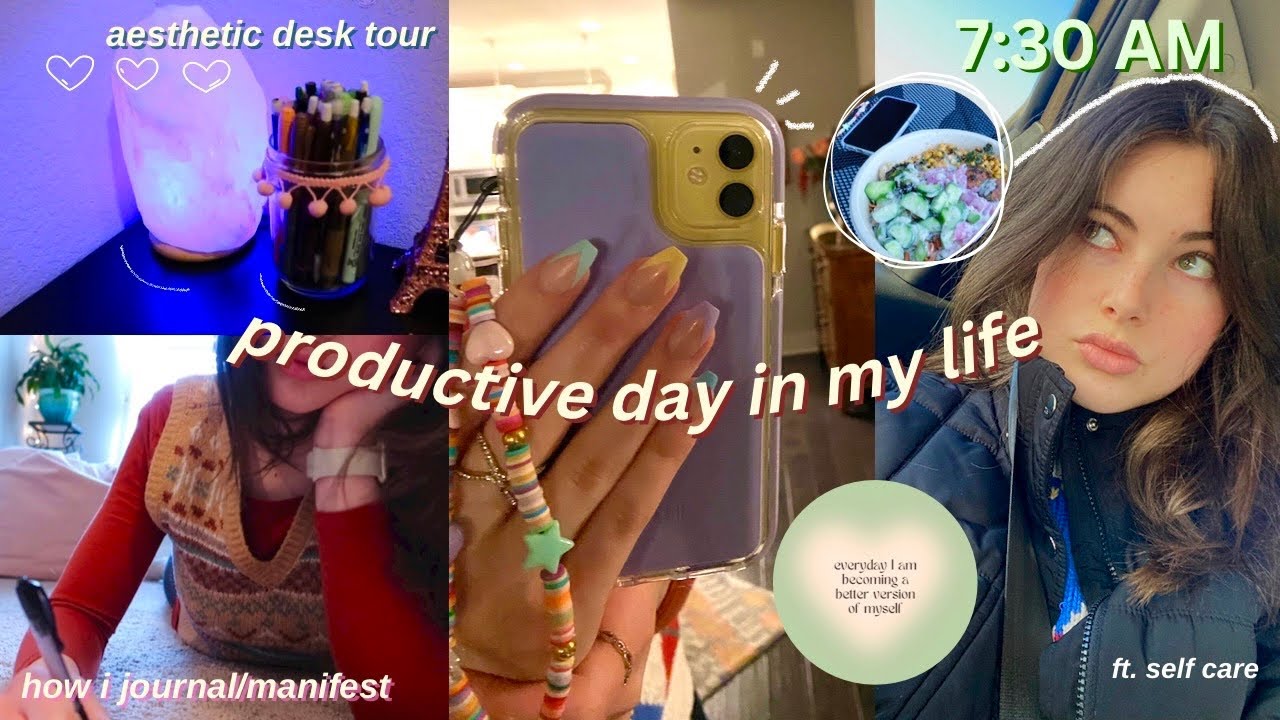 PRODUCTIVE DAY IN MY LIFE | journaling/manifestation, aesthetic desk ...