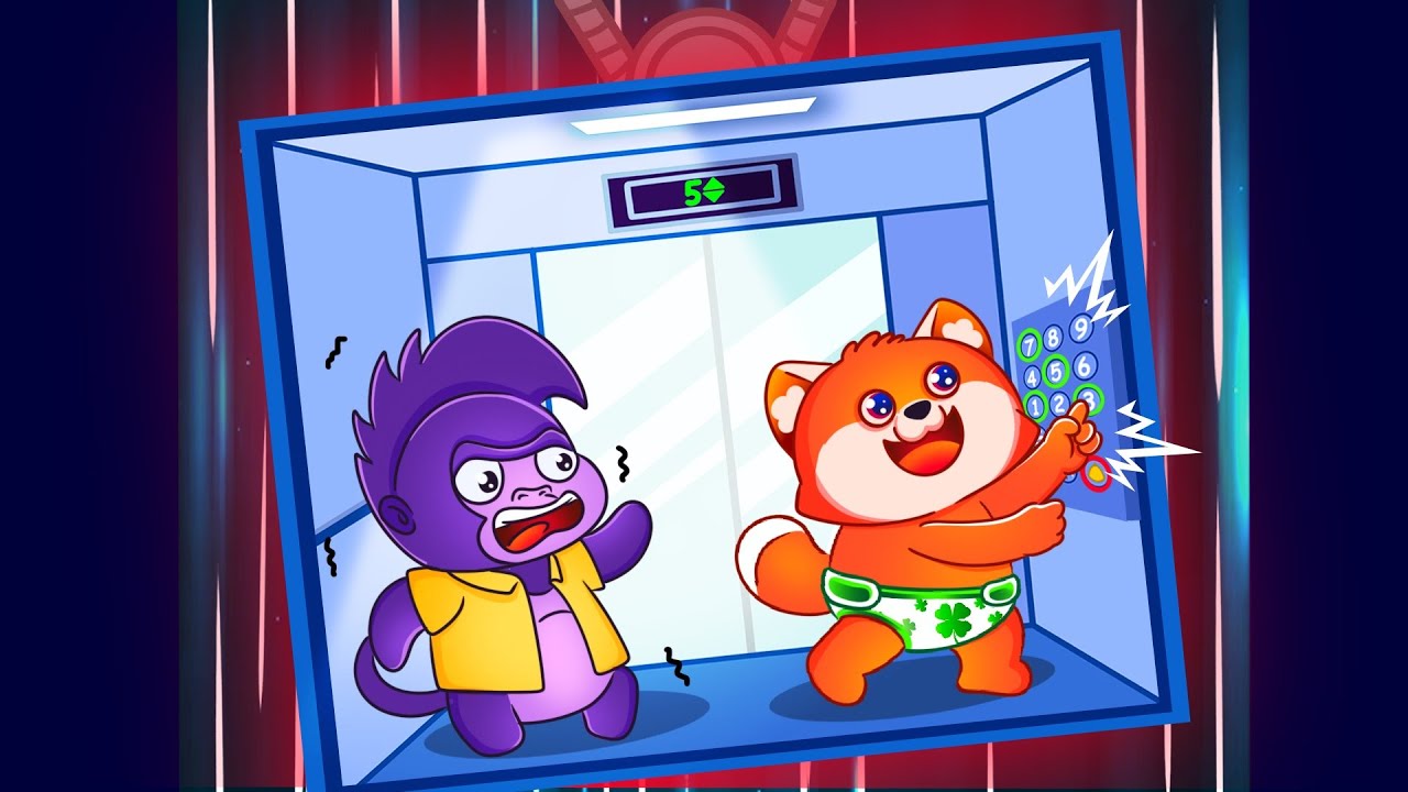 When Stuck In The Elevator Songs || Kids Songs And Nursery Rhymes by Lucky Zee Zee - YouTube