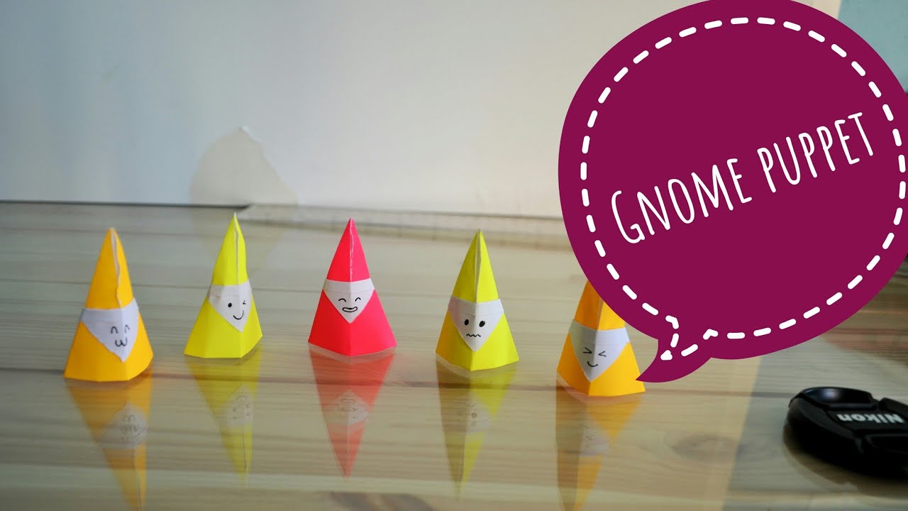 Easy Origami Gnome Puppet - YouTube