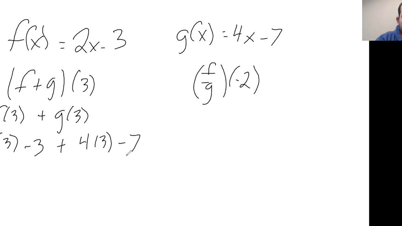 Evaluating Functions With Operations Youtube